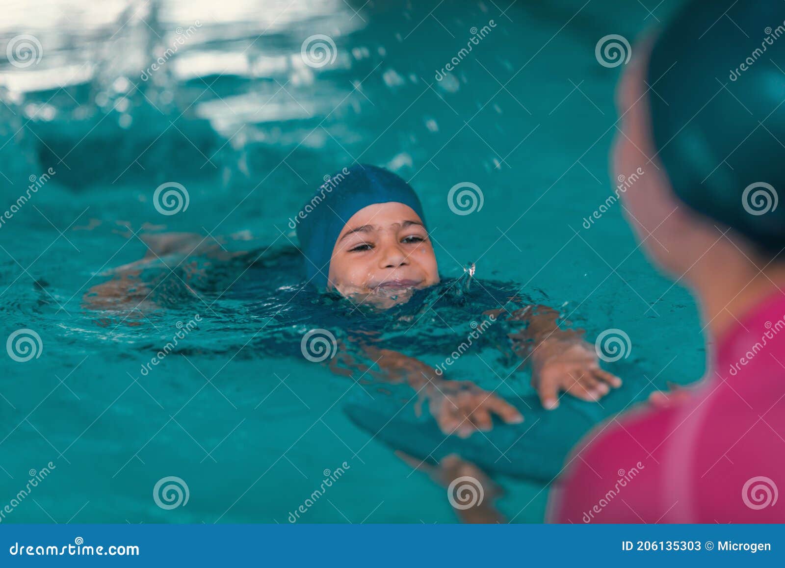 Boy on swimming class stock image. Image of class, leisure - 206135303