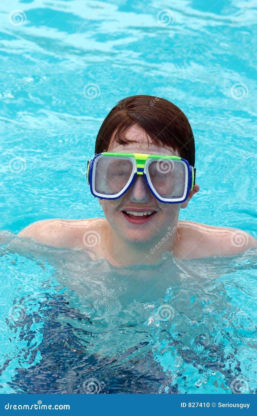 Boy with Swimming Goggles stock photo. Image of safety - 827410