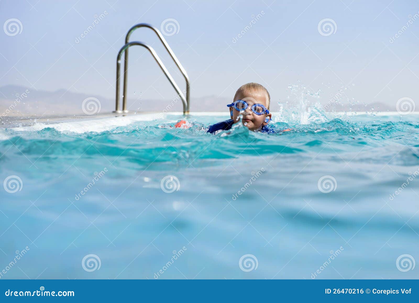 Boy Swimming In An Infinity Pool Royalty-Free Stock Image ...