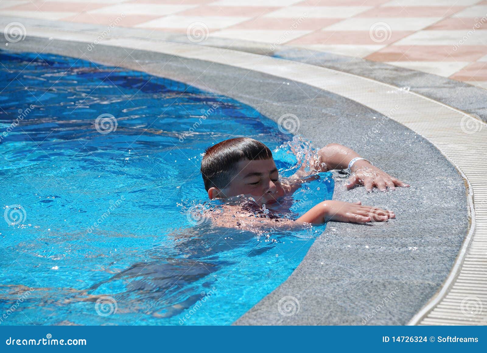 Boy in Swimming in the Pool Stock Photo - Image of smiles, child: 14726324