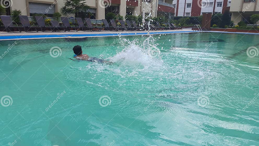 Boy swimming stock image. Image of active, lake, pool - 60661719