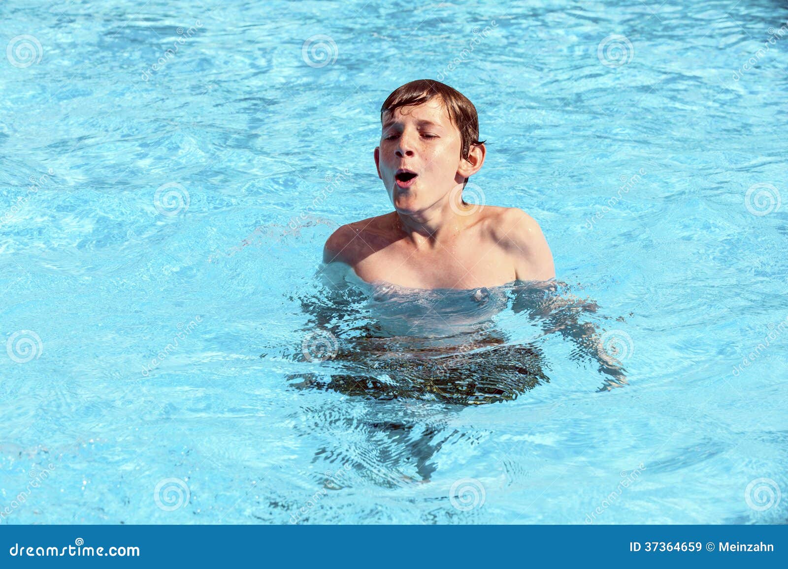 Boy swimming in the pool stock image. Image of recreation - 37364659