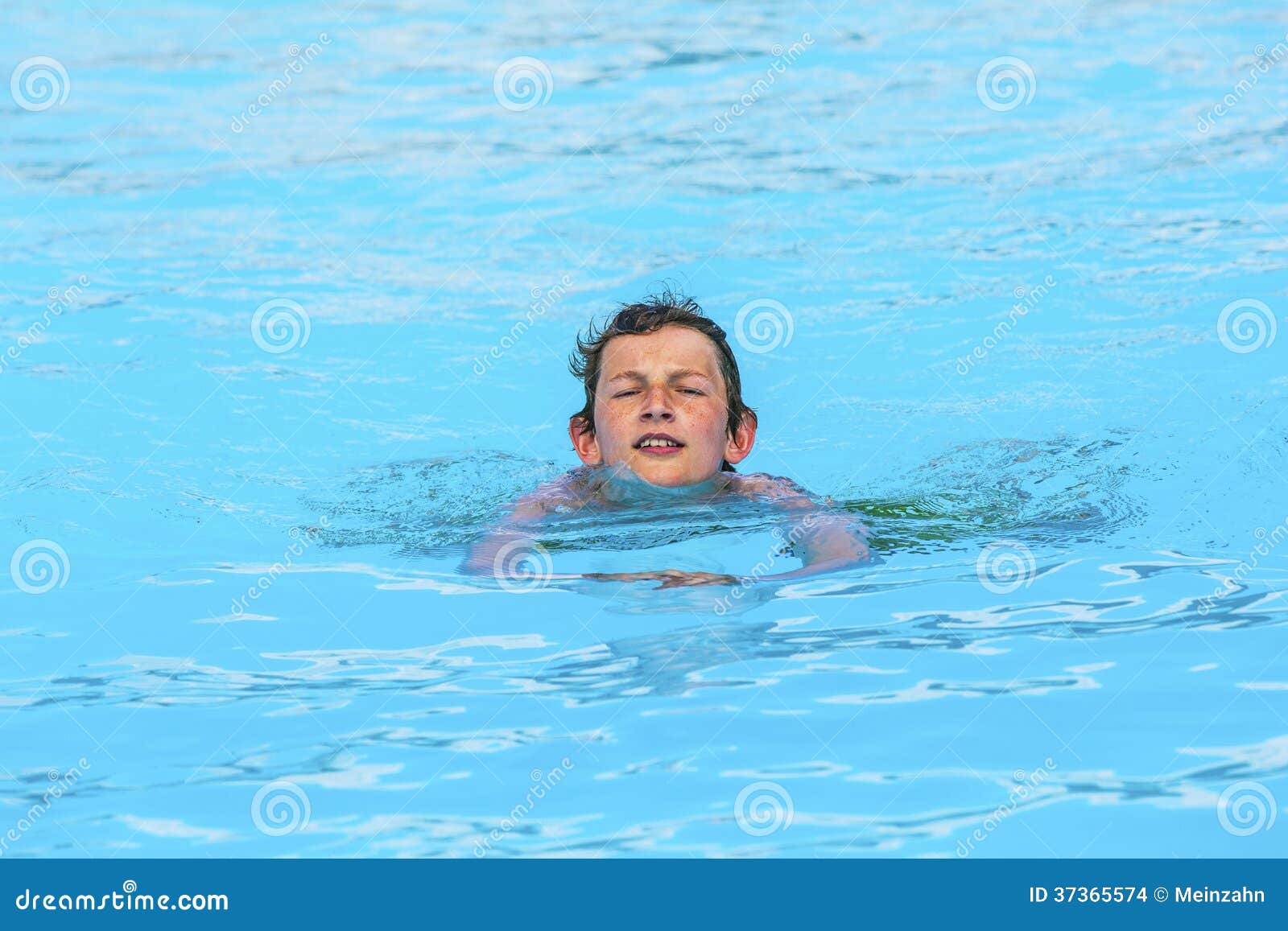 Boy swimming in the pool stock photo. Image of childhood - 37365574