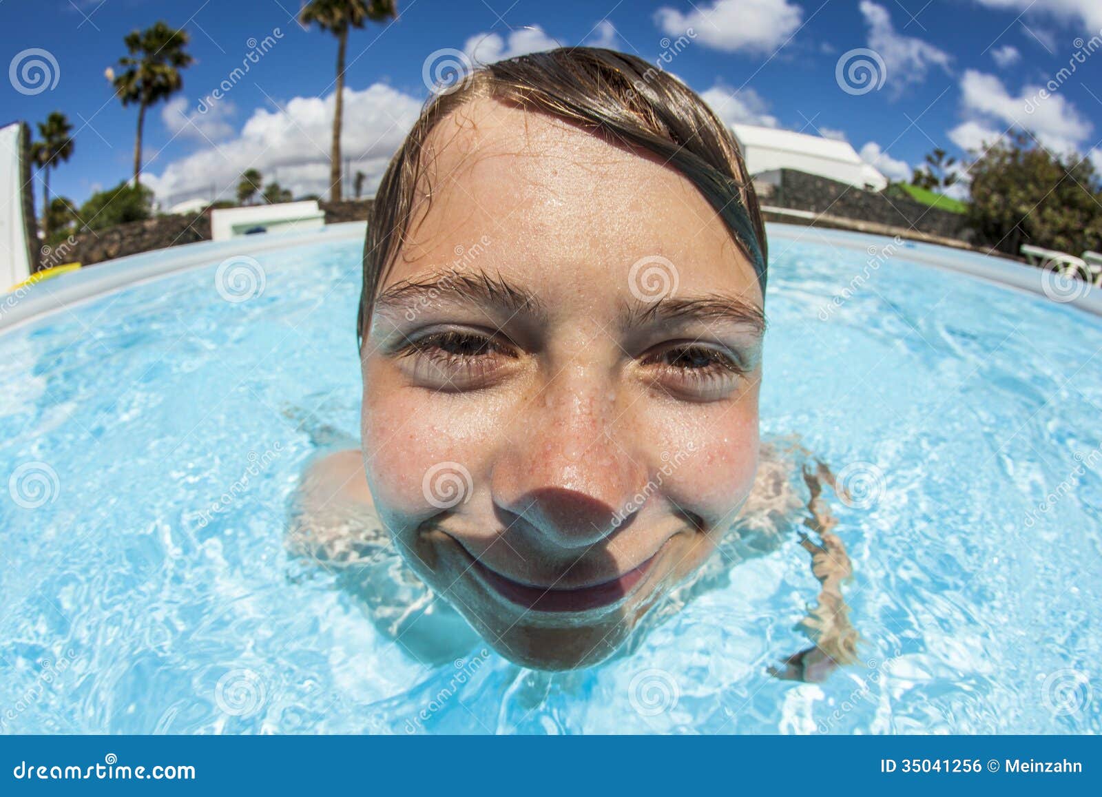 Boy swimming in the pool stock photo. Image of blue, handsome - 35041256