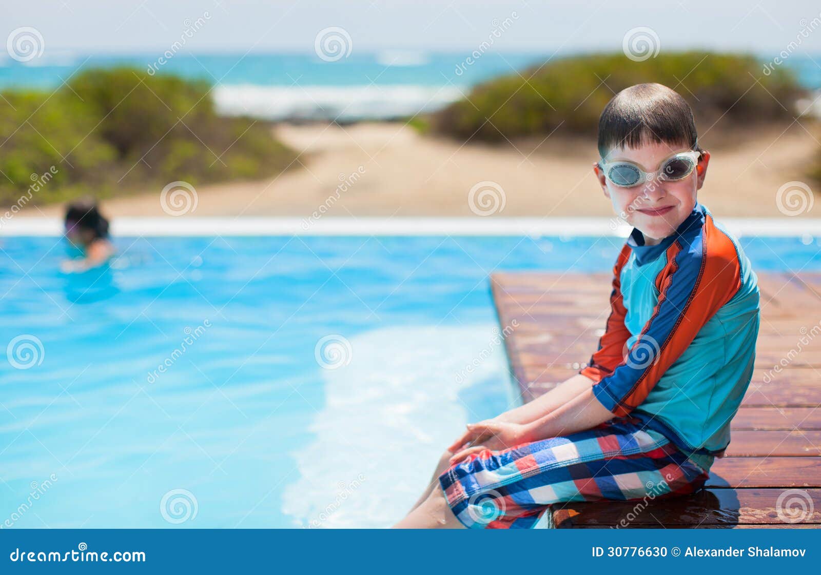 Boy at swimming pool stock photo. Image of caucasian - 30776630