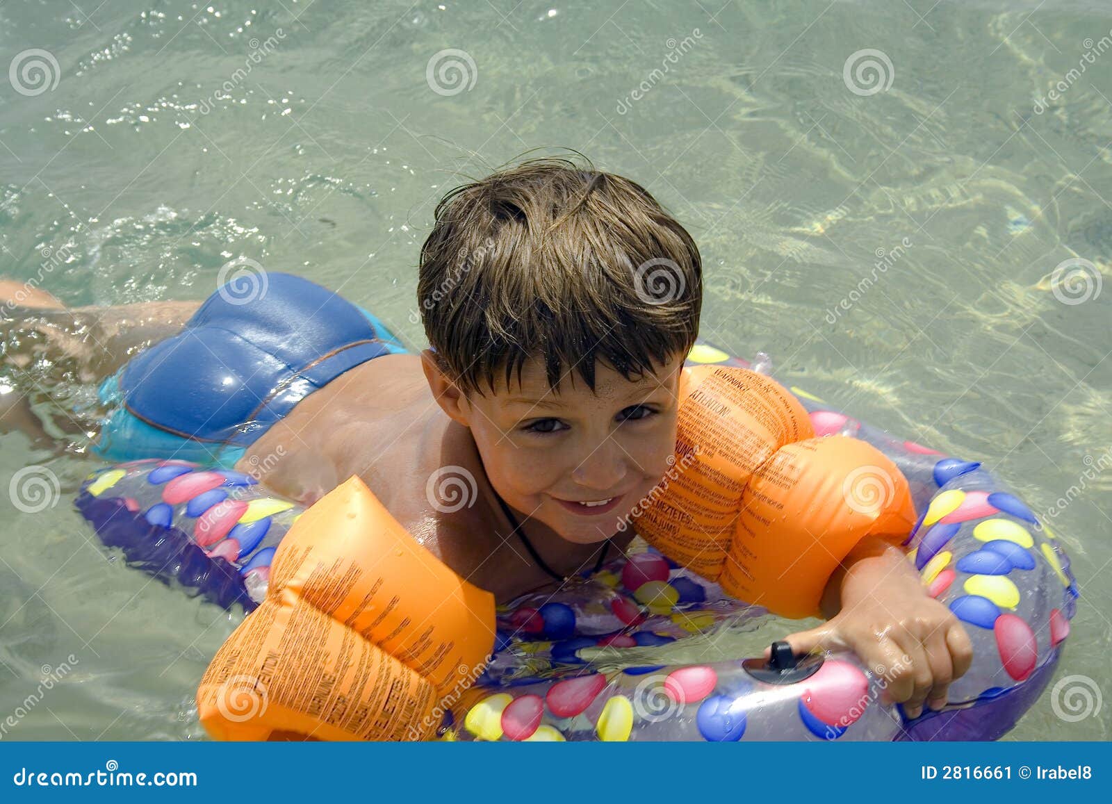 Boy swimming in the sea stock image. Image of beach, smiling - 2816661