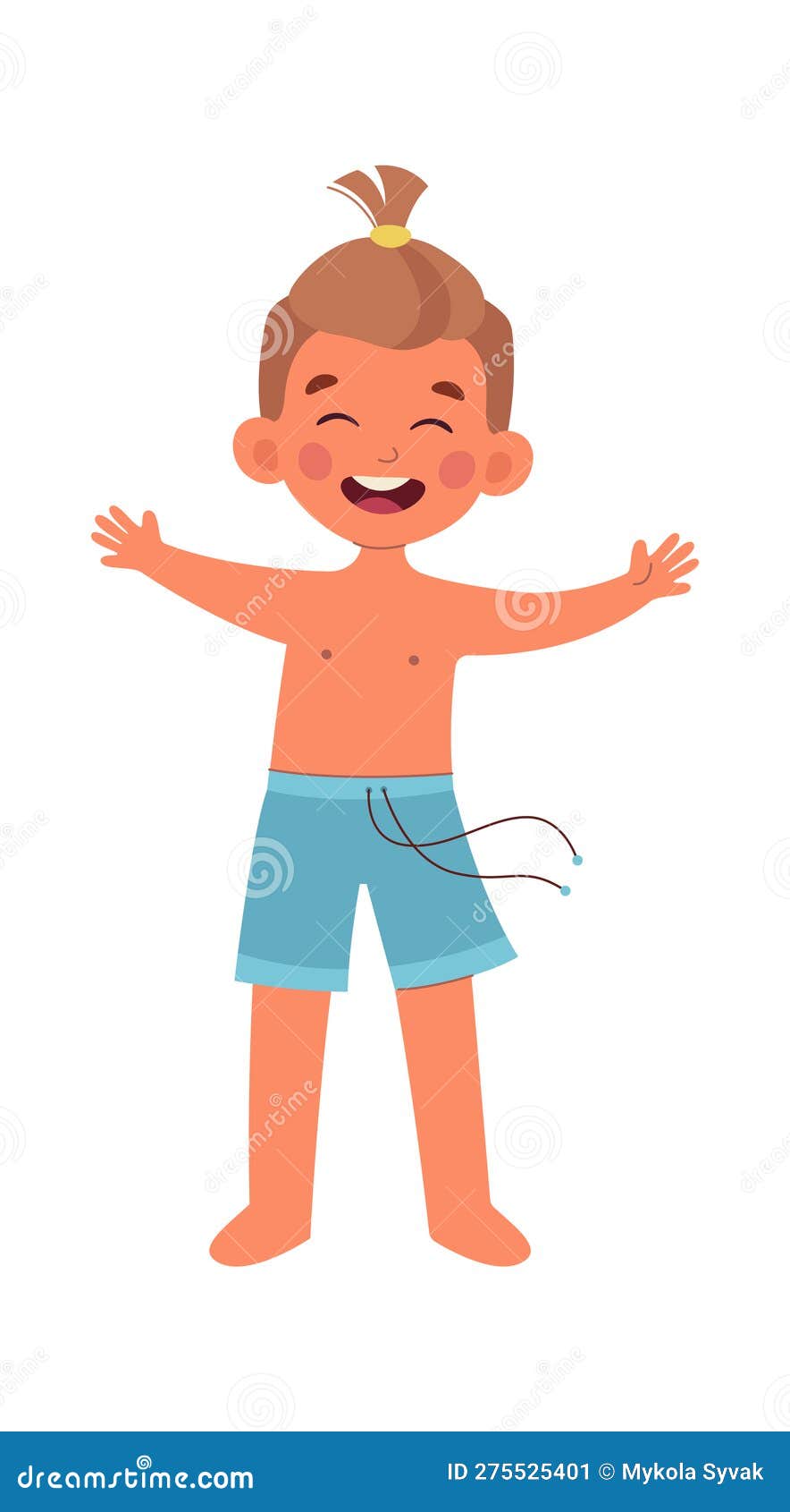 Boy in Swimming Trunks stock vector. Illustration of beach - 275525401