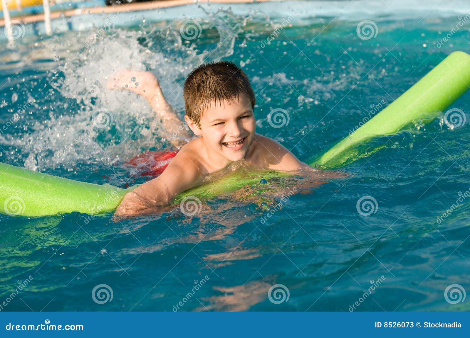 Boy swims in the pool stock image. Image of water, pool - 8526073