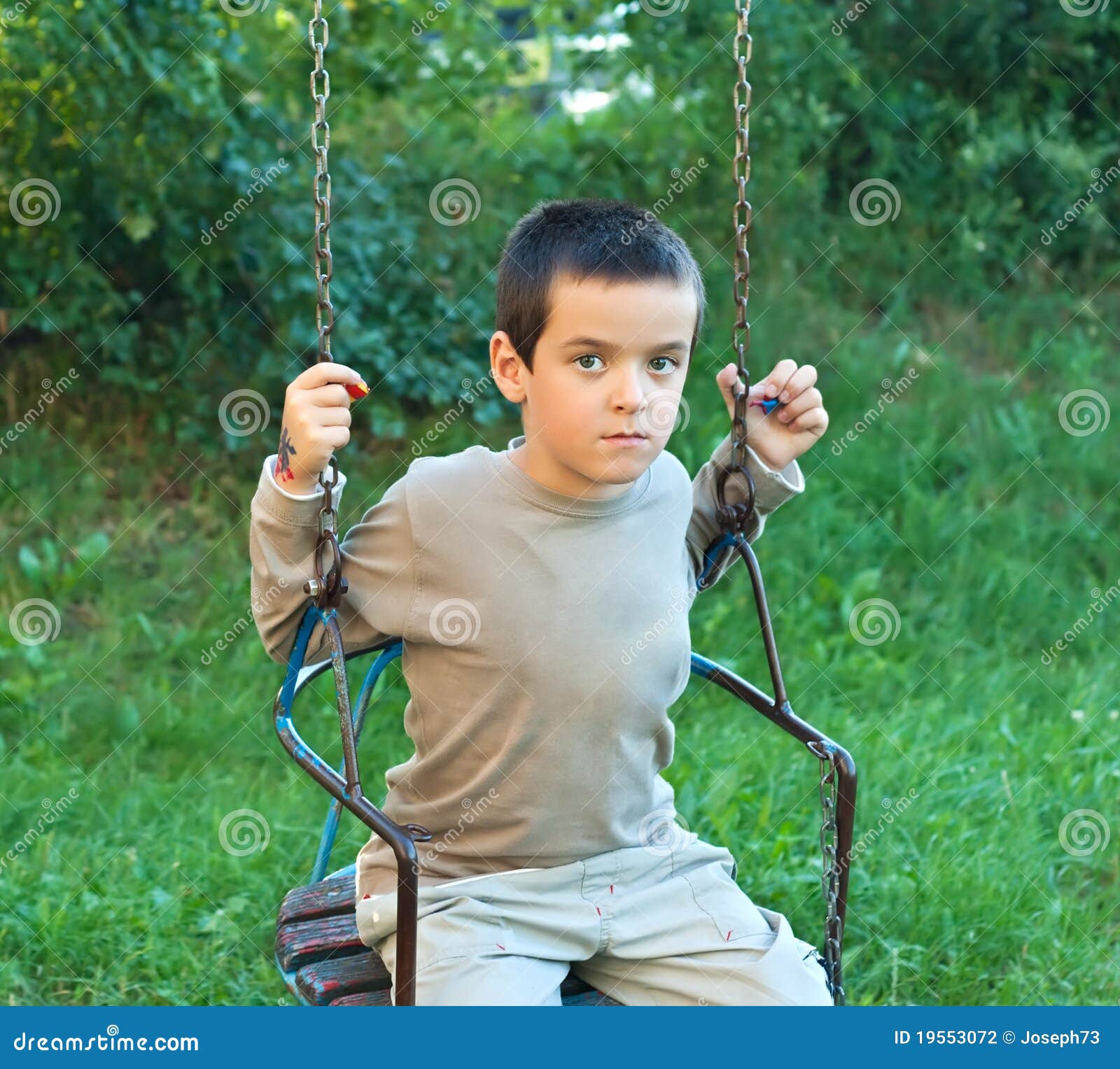 Boy swinging stock photo. Image of summer, playing, children - 19553072