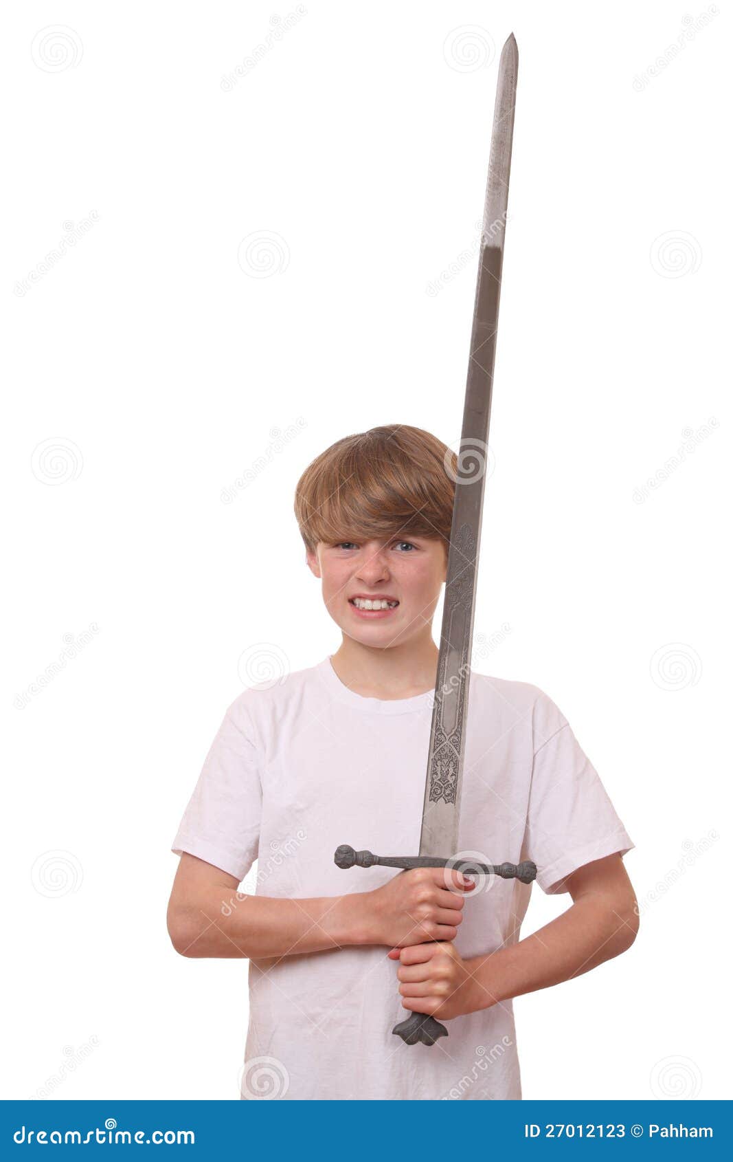 Boy with sword stock image. Image of happy, person, portrait - 27012123