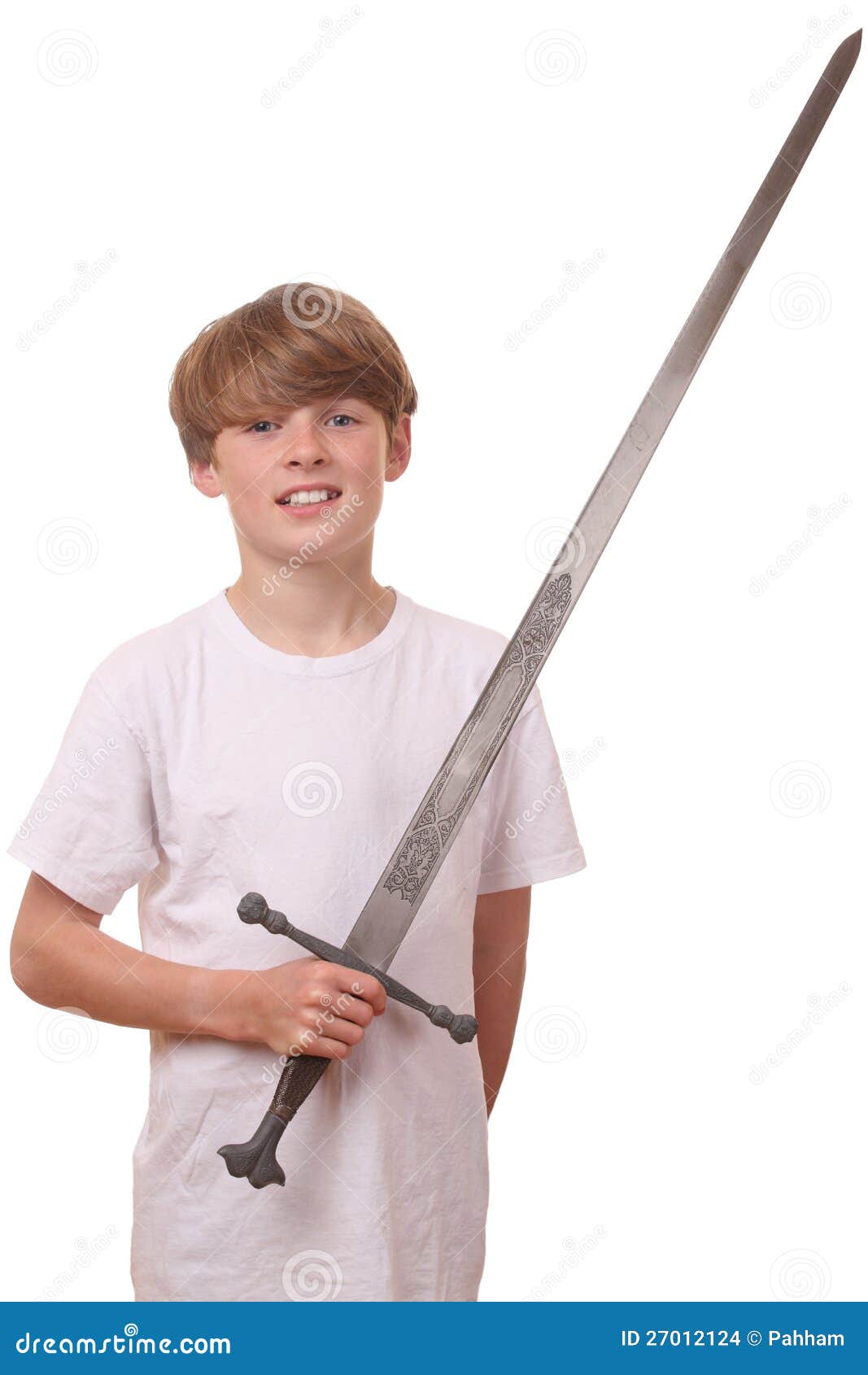 Boy with sword stock photo. Image of cheerful, clothing - 27012124