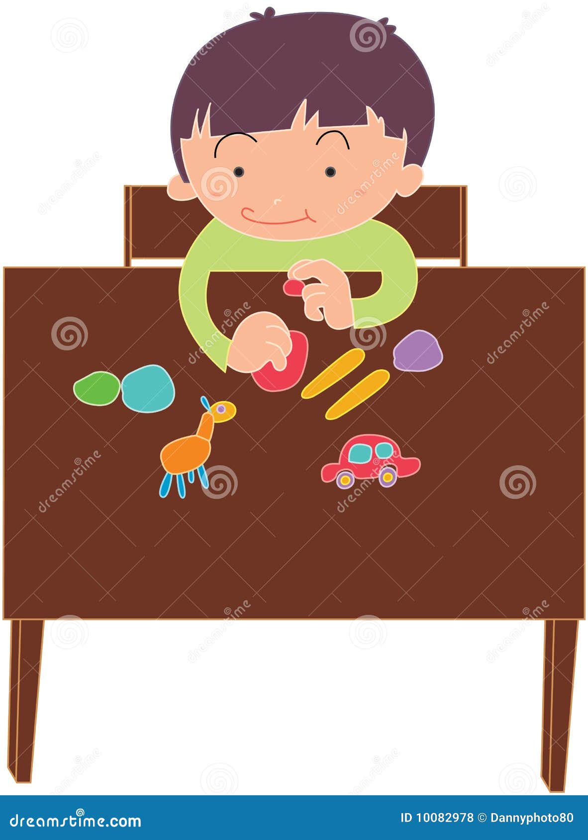 Boy at table stock vector. Illustration of cartoon, white - 10082978