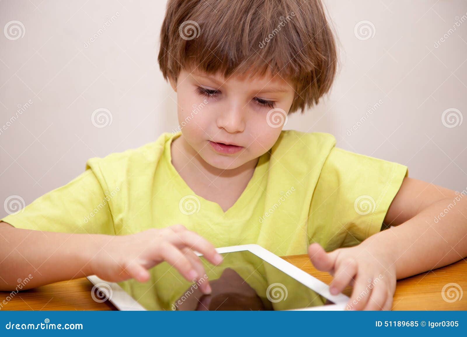 Boy with tablet stock image. Image of caucasian, modern - 51189685