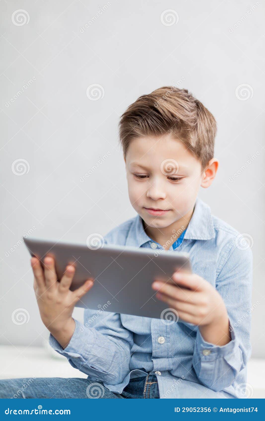 Boy with tablet pc stock photo. Image of wireless, living - 29052356