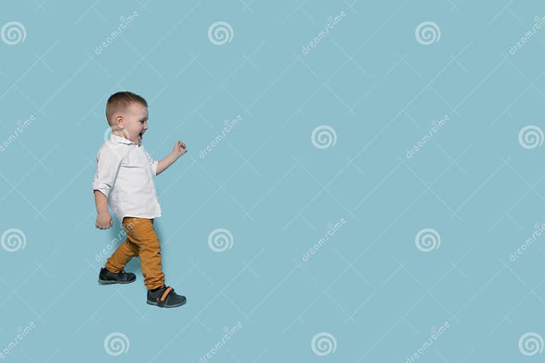 The Boy Takes a Big Step Forward Stock Image - Image of graph, child ...