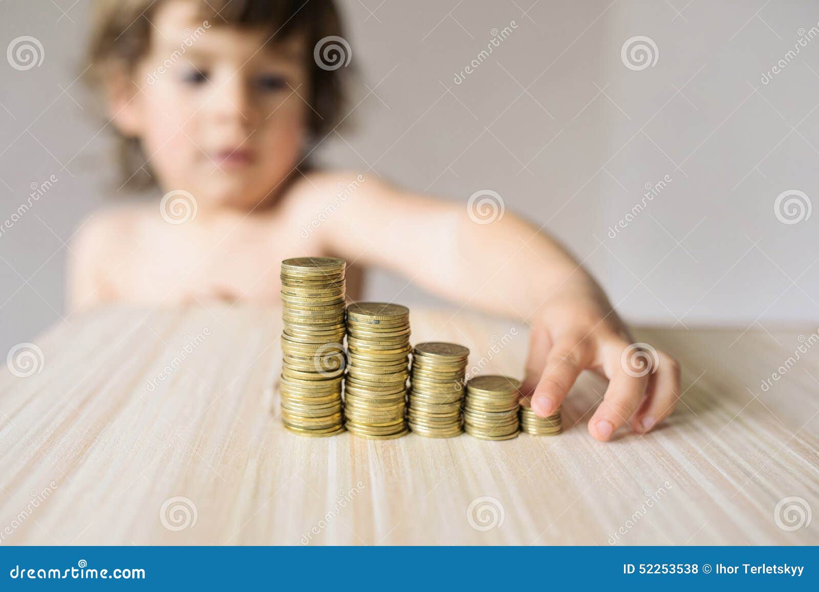 Boy takes the coin stock photo. Image of child, collect - 52253538