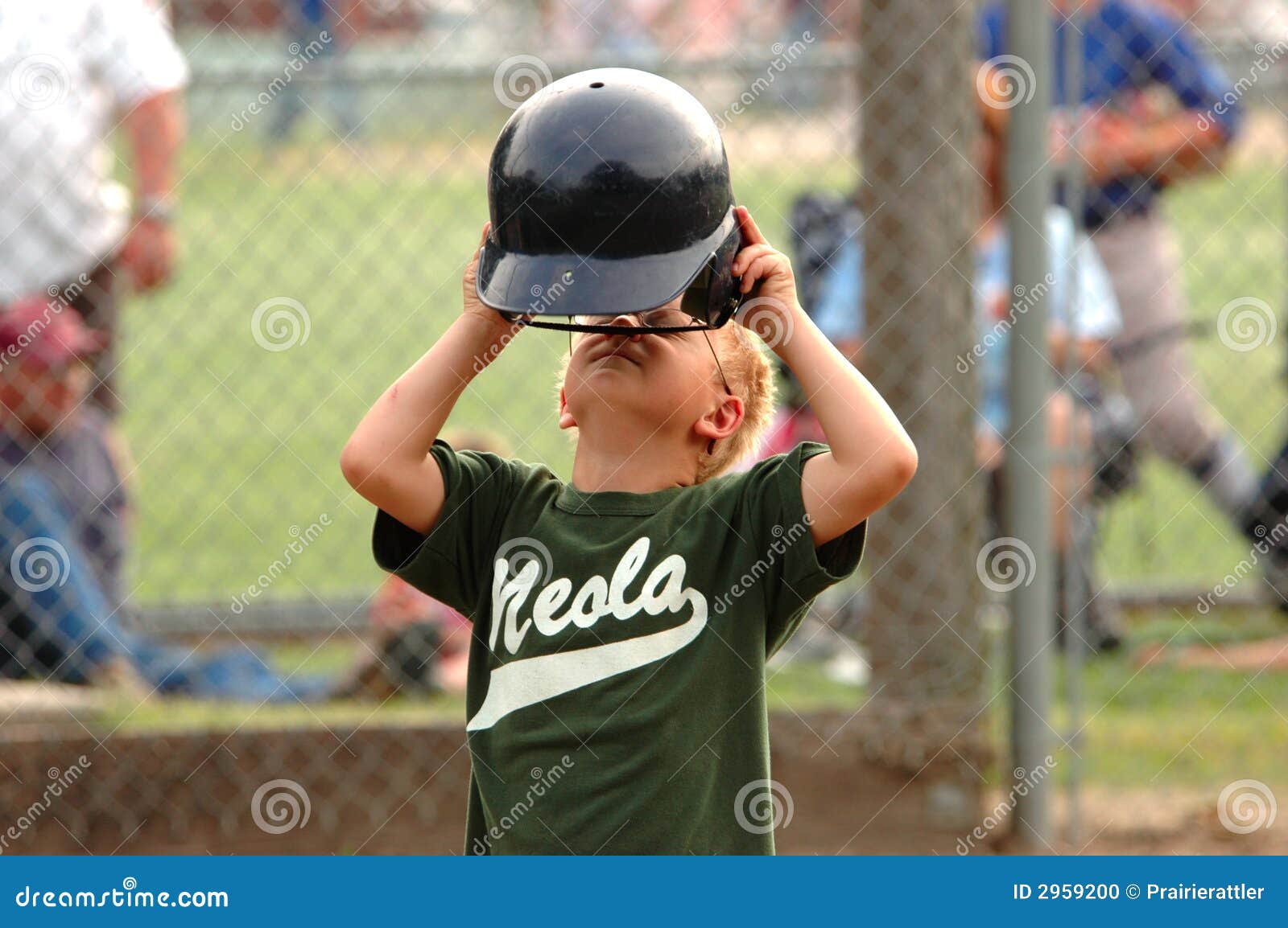 Boy Taking Off Batting Helmet Stock Photo - Image of ball, play: 2959200