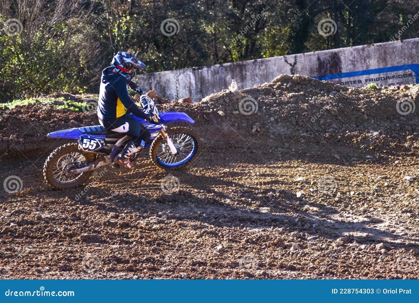 Boy Taking a Turn on a Motocross Track Stock Image - Image of helmet ...