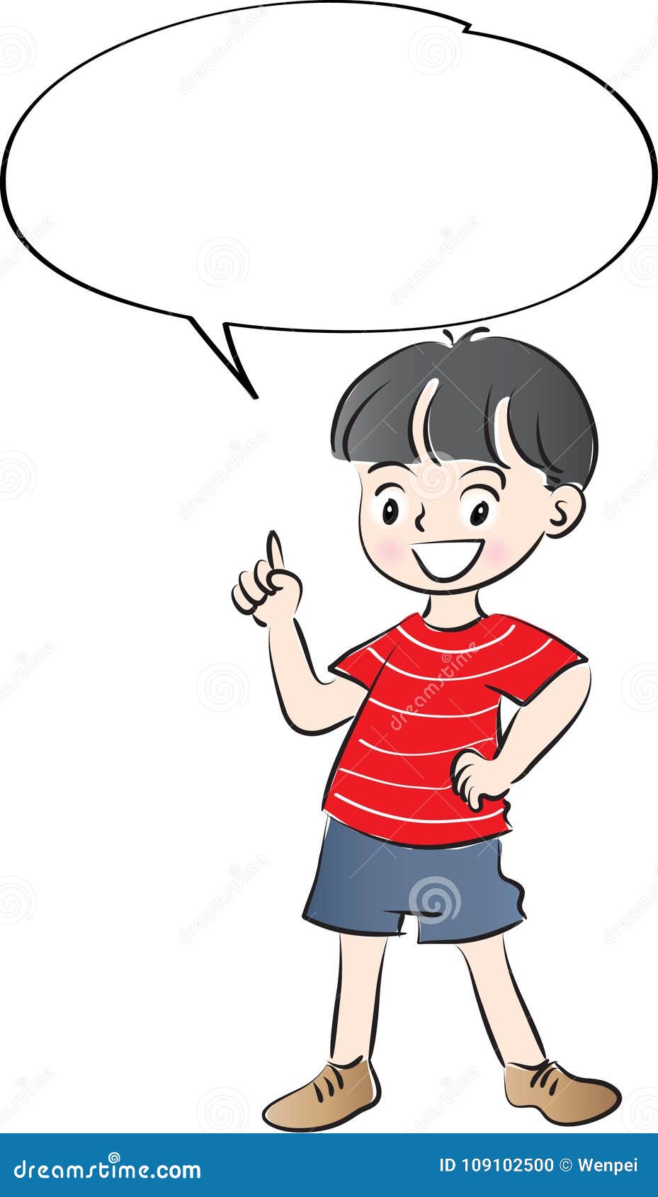 Boy Talk with Blank Speech Bubble Stock Vector - Illustration of bubble ...