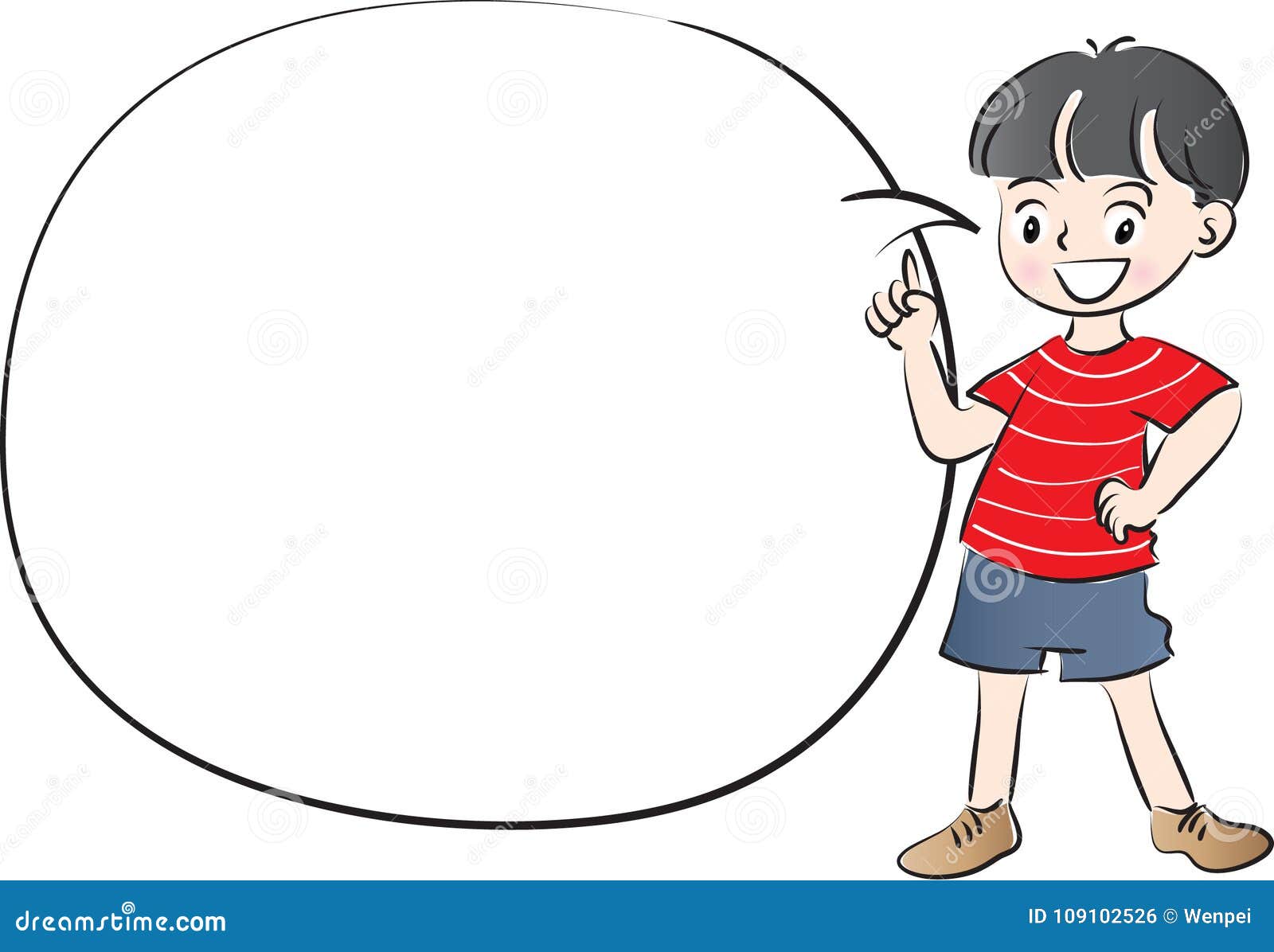 Boy Talk with Blank Speech Bubble Stock Vector - Illustration of bubble ...