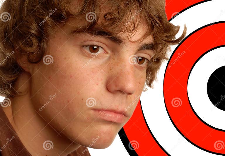 Boy with target stock photo. Image of breaking, center - 5626986