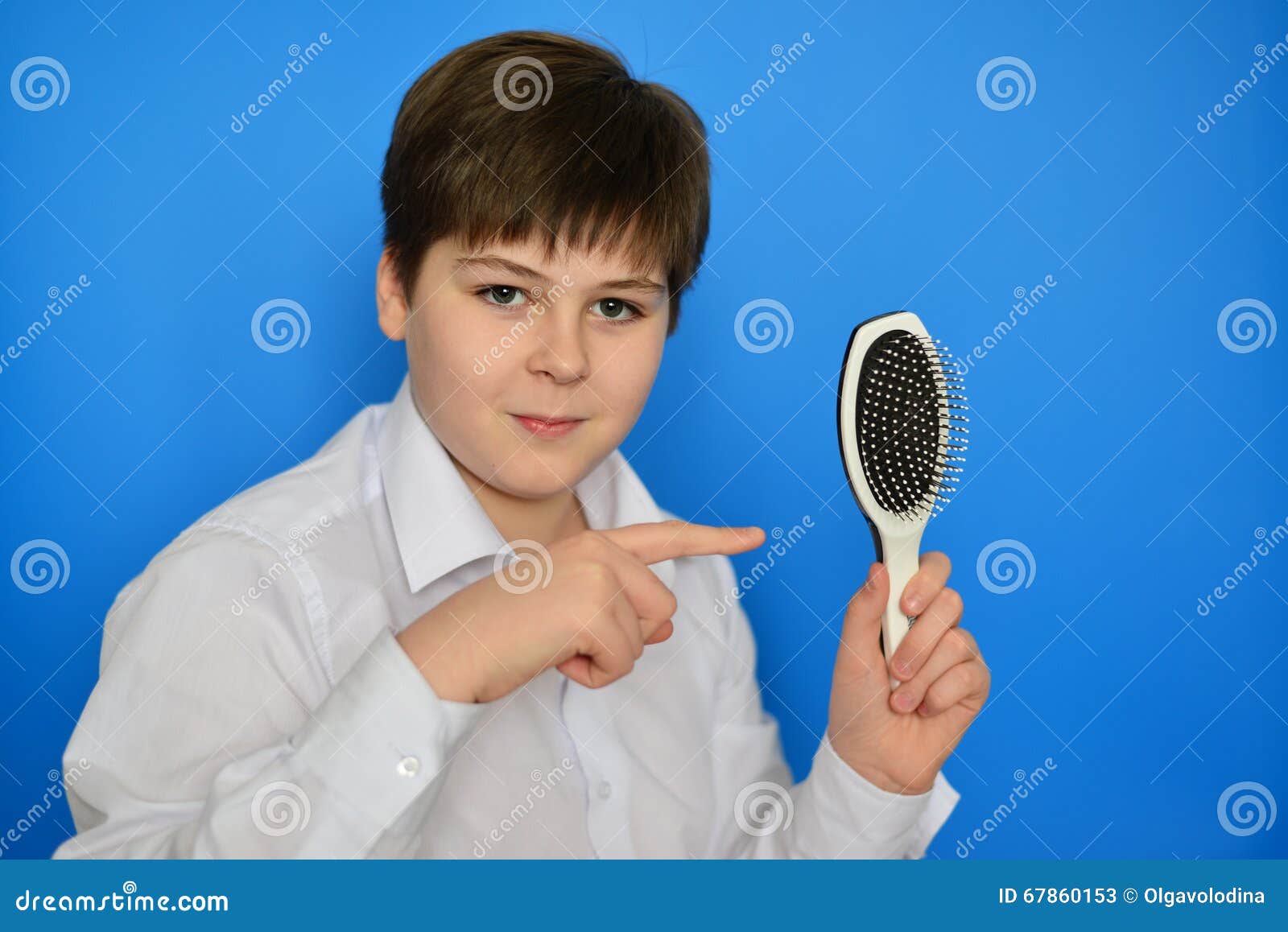 Boy Teenager with Comb in His Hand Stock Image - Image of adolescent ...