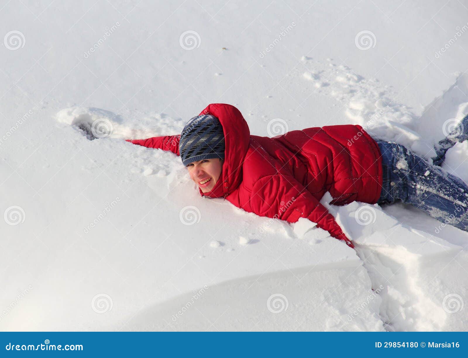 Happy Boy Teenager in the Snow Stock Photo - Image of felting ...