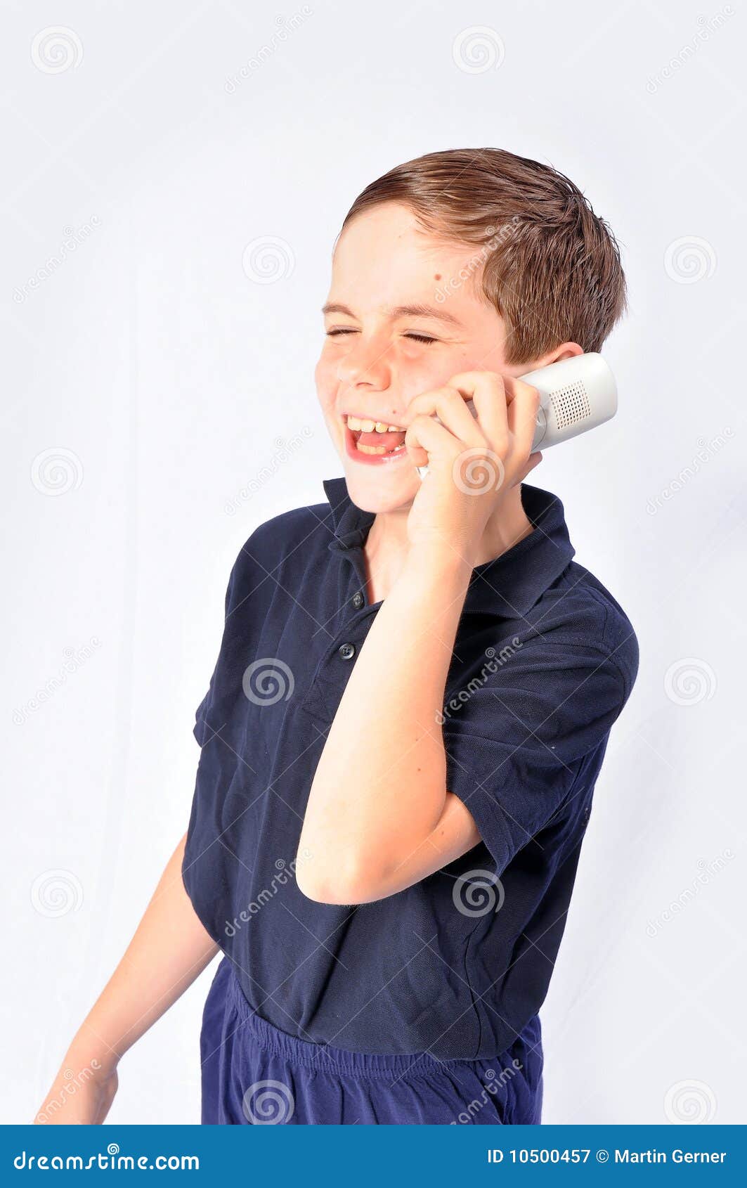 Boy with telephone stock image. Image of young, communication - 10500457