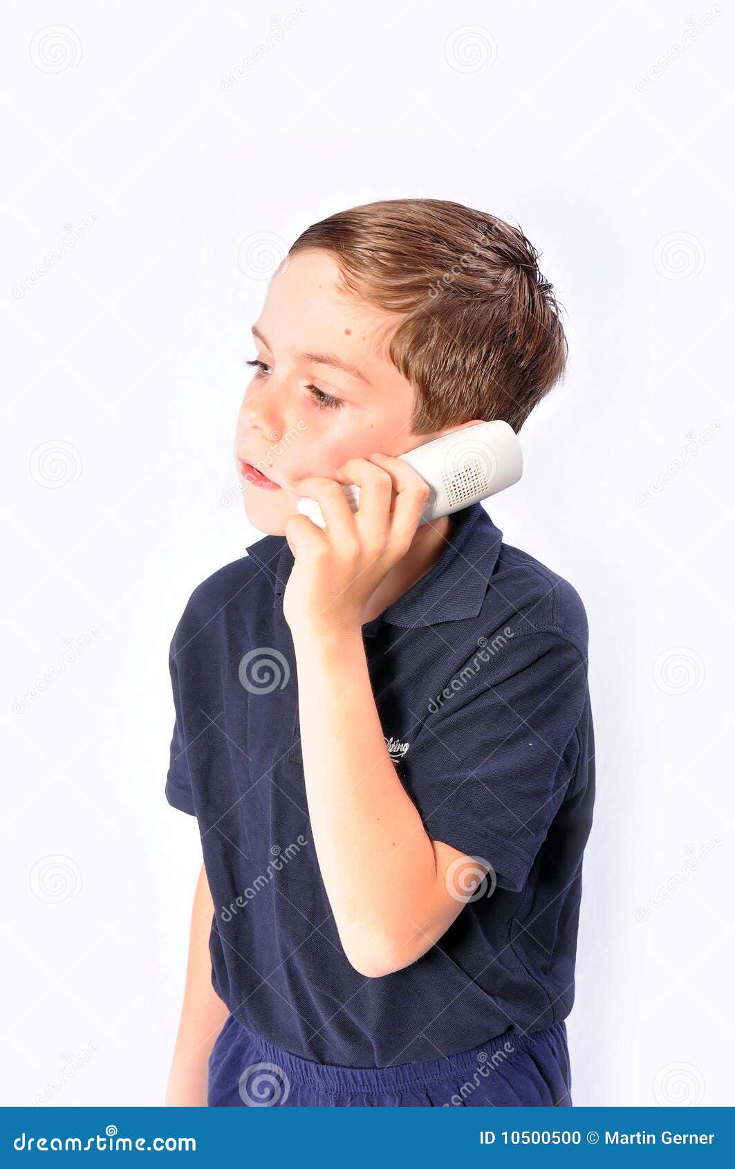 Boy with telephone stock photo. Image of studio, young - 10500500
