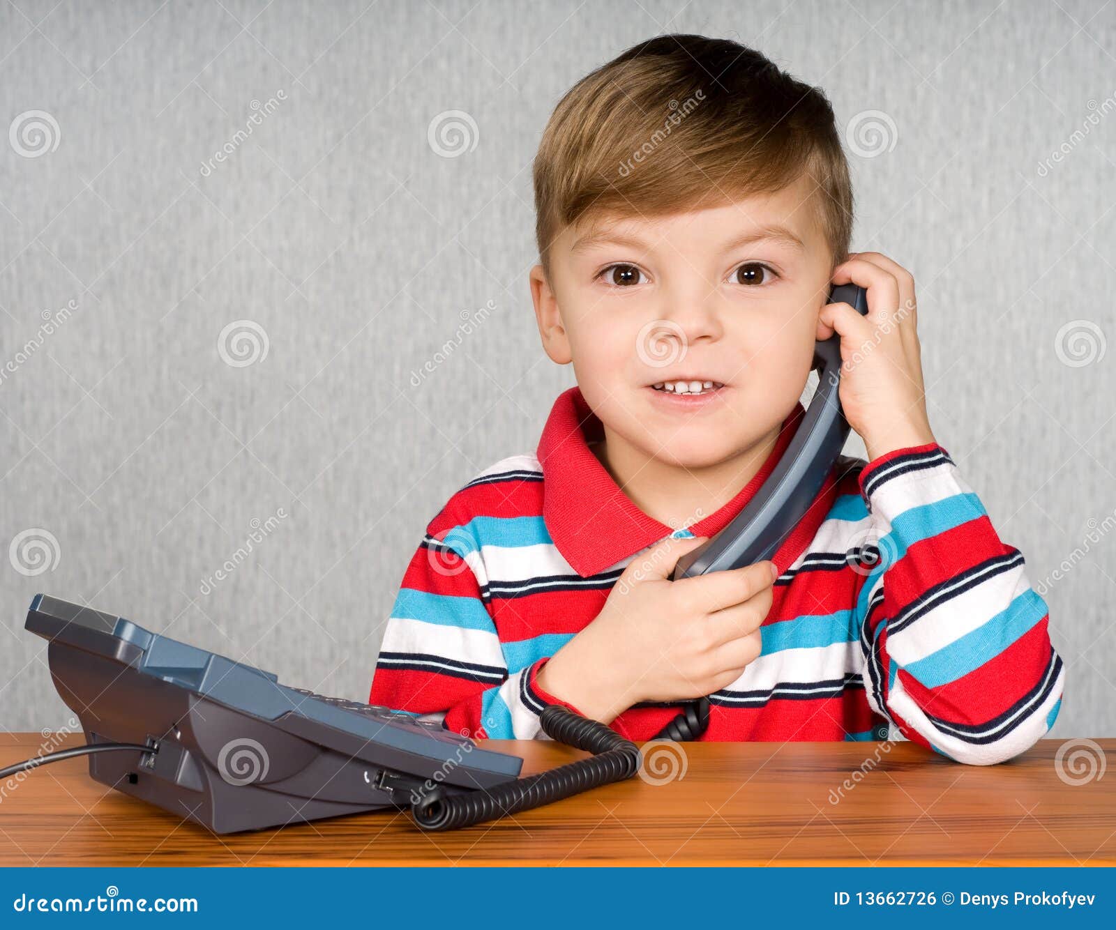 Boy with telephone stock photo. Image of children, caucasian - 13662726