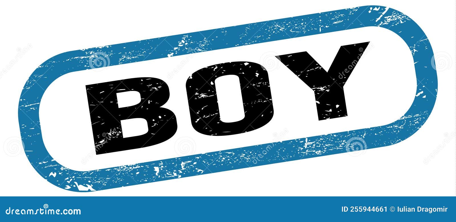 BOY, Text Written on Blue-black Stamp Sign Stock Illustration ...