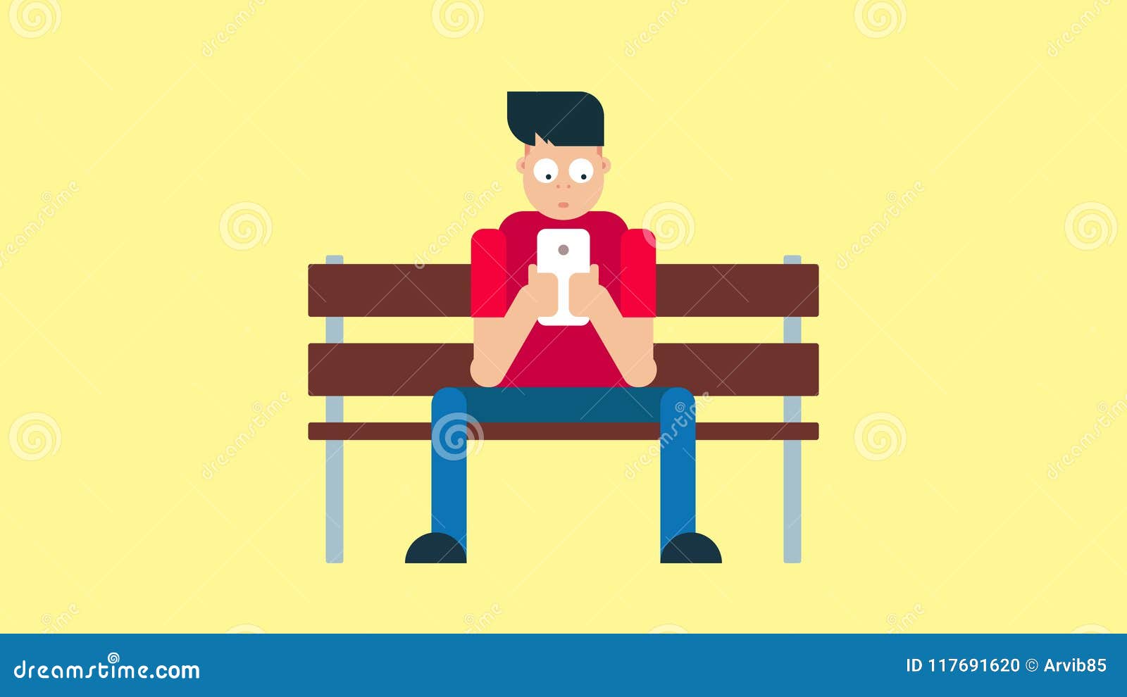 Boy Texting a Message with a Smartphone Stock Photo - Illustration of ...