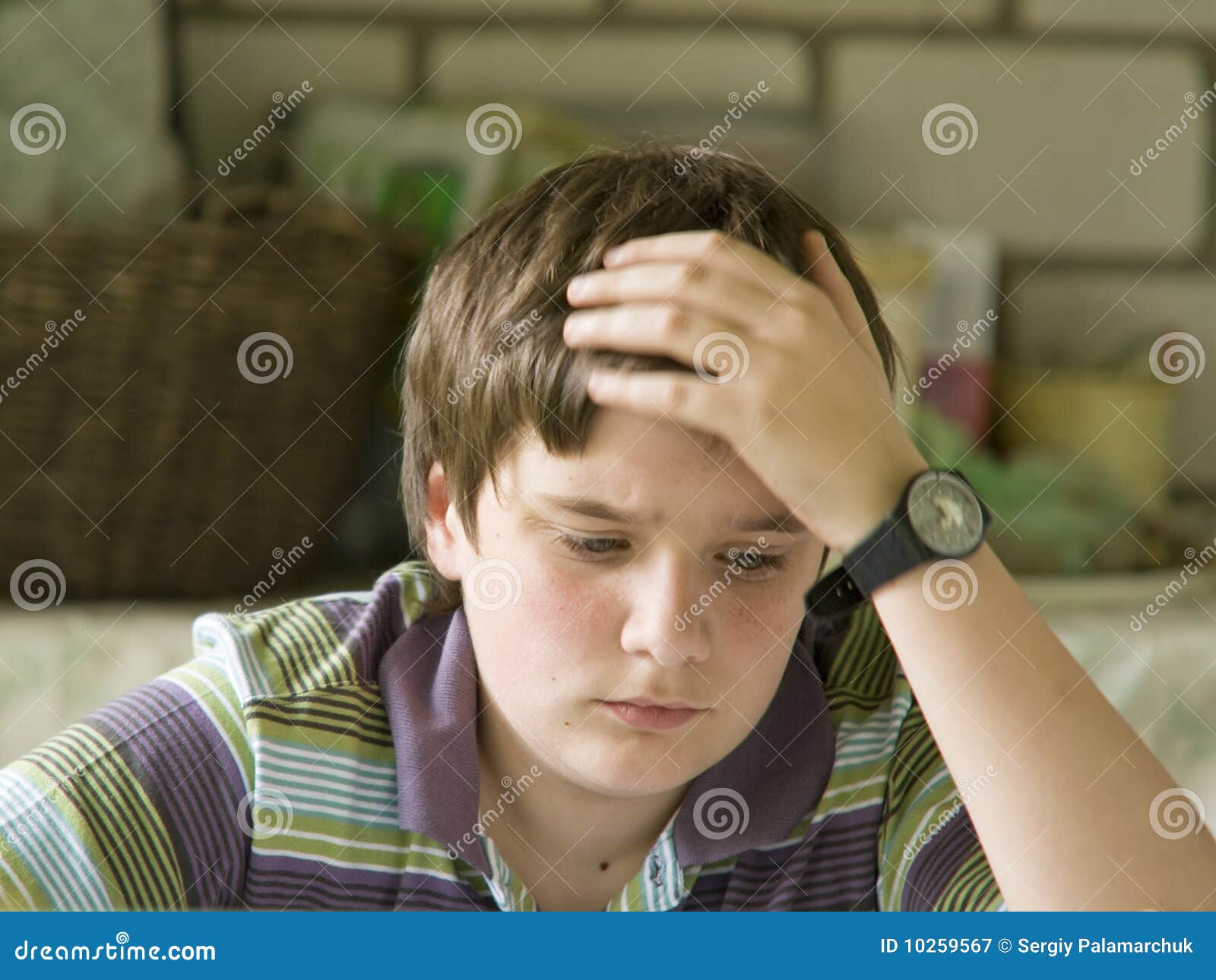 Boy thinking stock image. Image of expression, closeup - 10259567