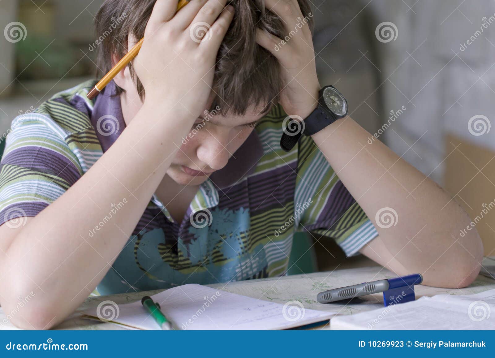 Boy thinking stock image. Image of creative, educate - 10269923