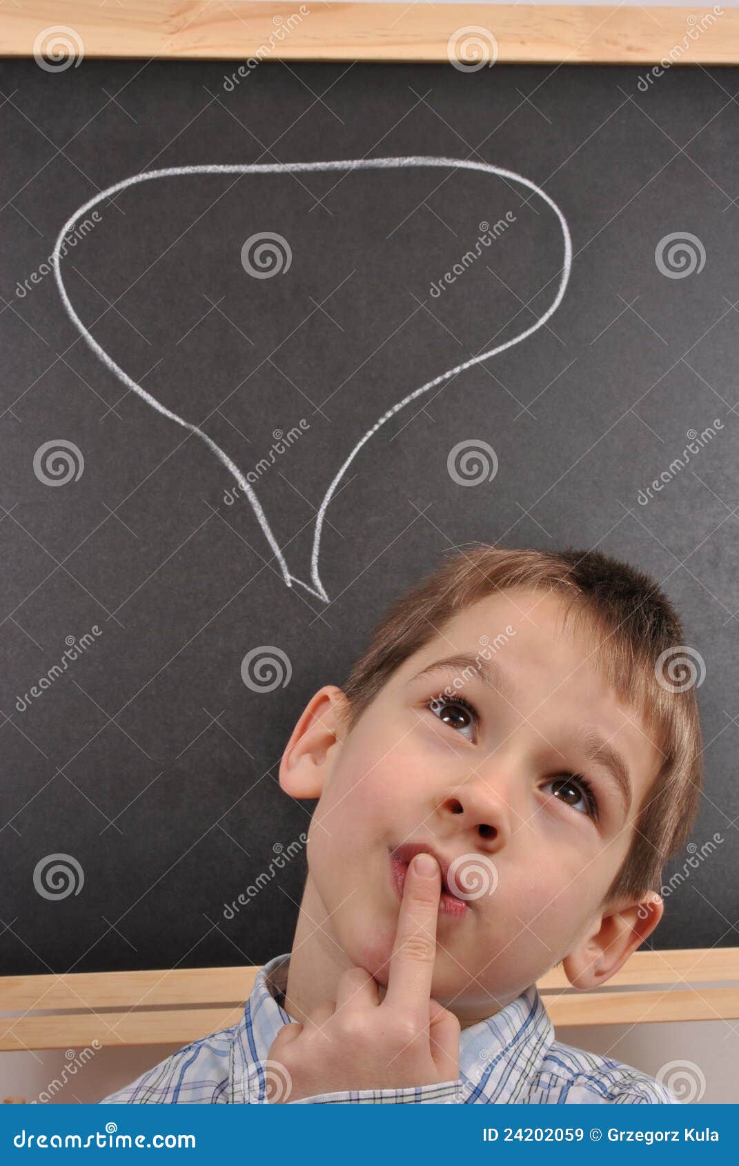 Boy is thinking stock image. Image of school, conceptualize - 24202059
