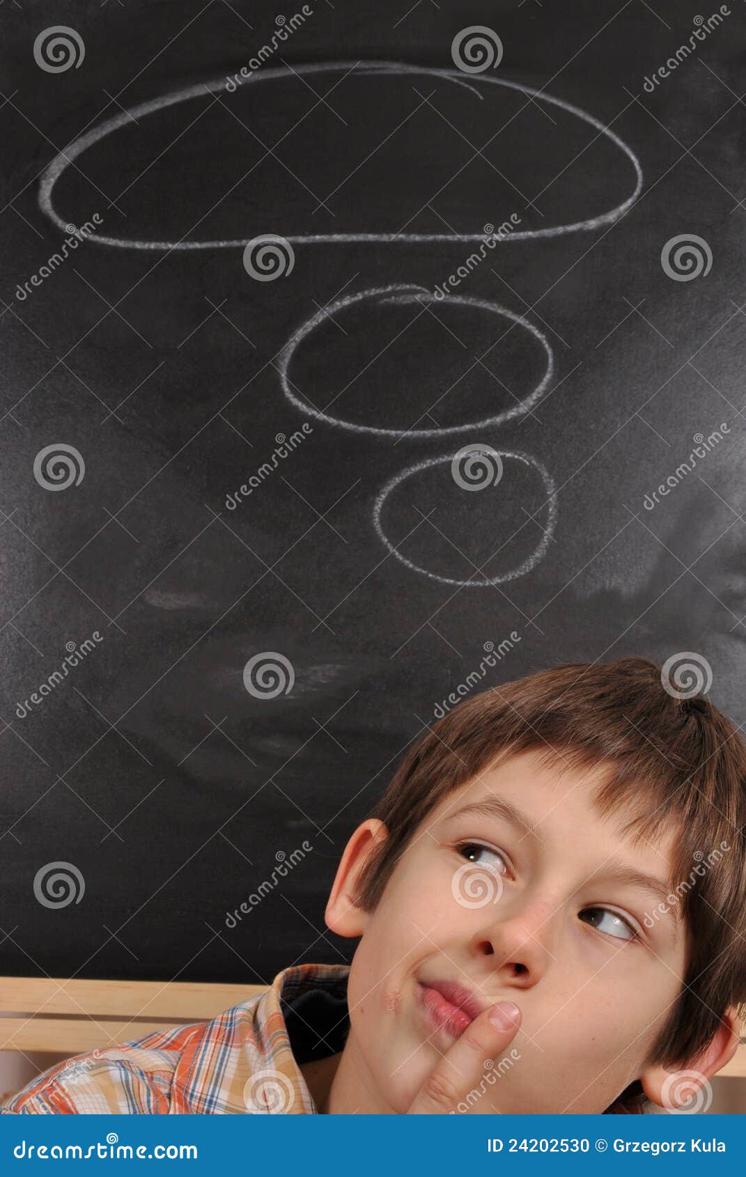Boy is thinking stock photo. Image of brain, thinking - 24202530