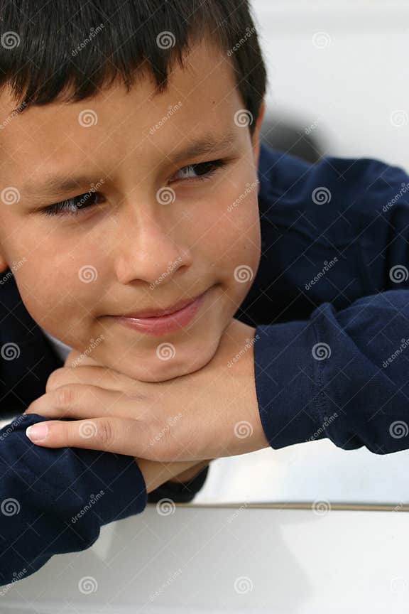 Boy Thinking stock image. Image of brown, children, minority - 345523
