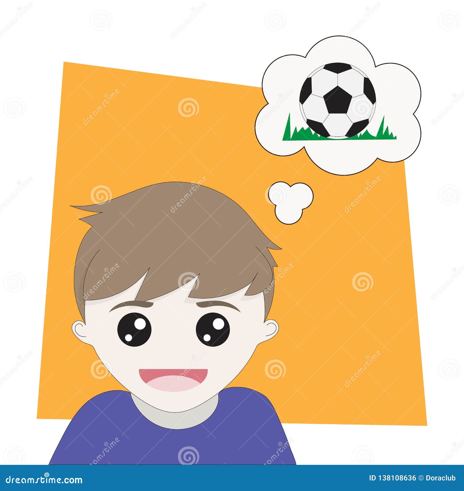 Boy is Thinking about a Ball Stock Vector - Illustration of concept ...
