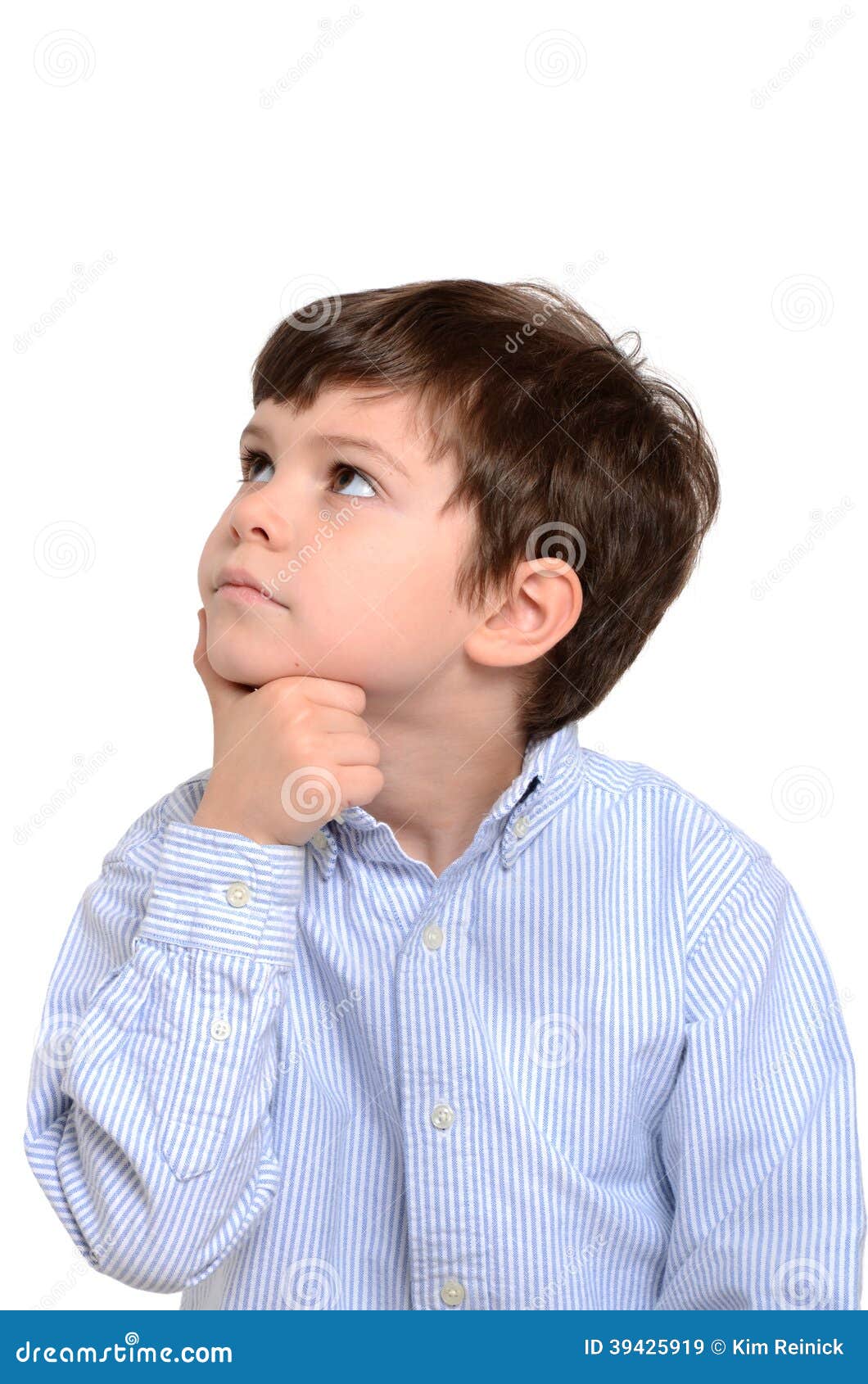 Boy Thinking stock image. Image of childhood, cute, white - 39425919