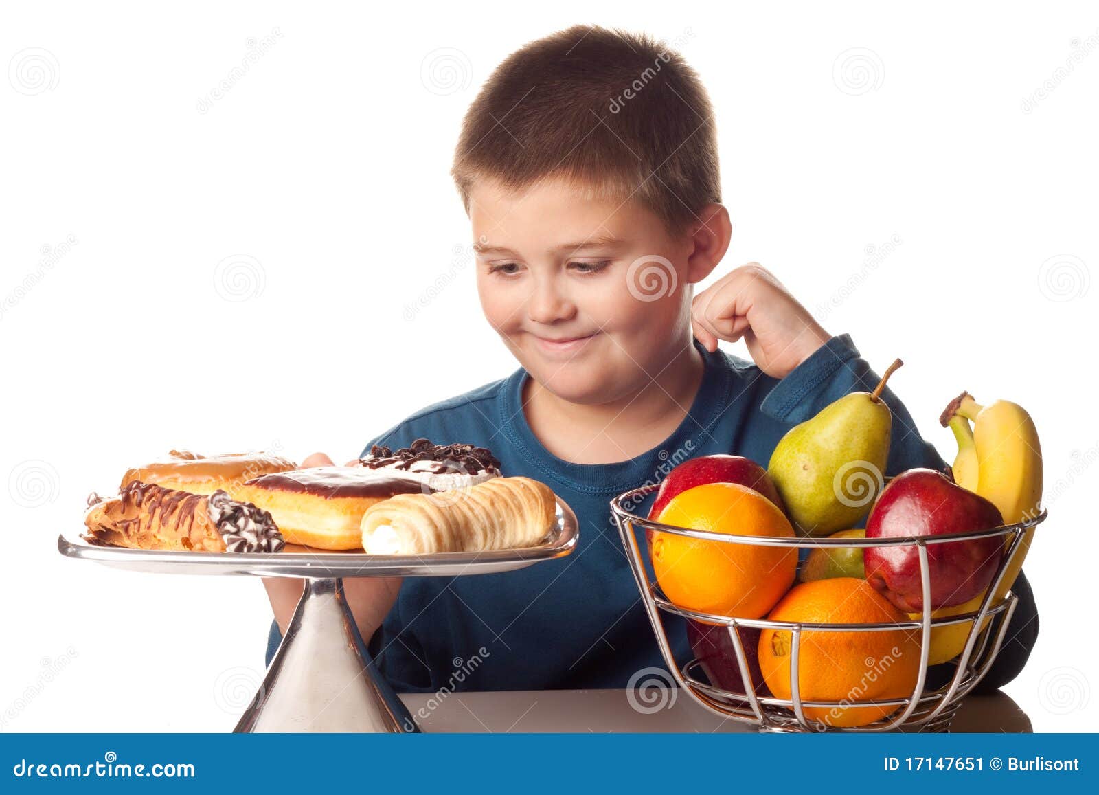 Boy Thinking of a Food Choice Stock Image - Image of nutrition, choices ...
