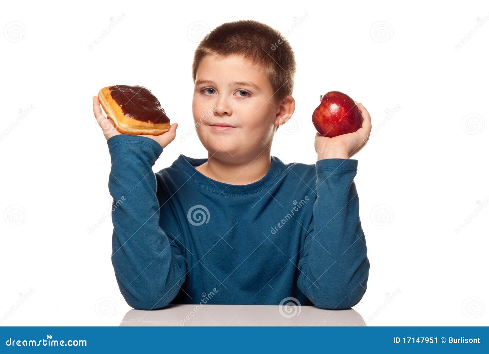 Boy Thinking of a Food Choice Stock Image - Image of child, looking ...