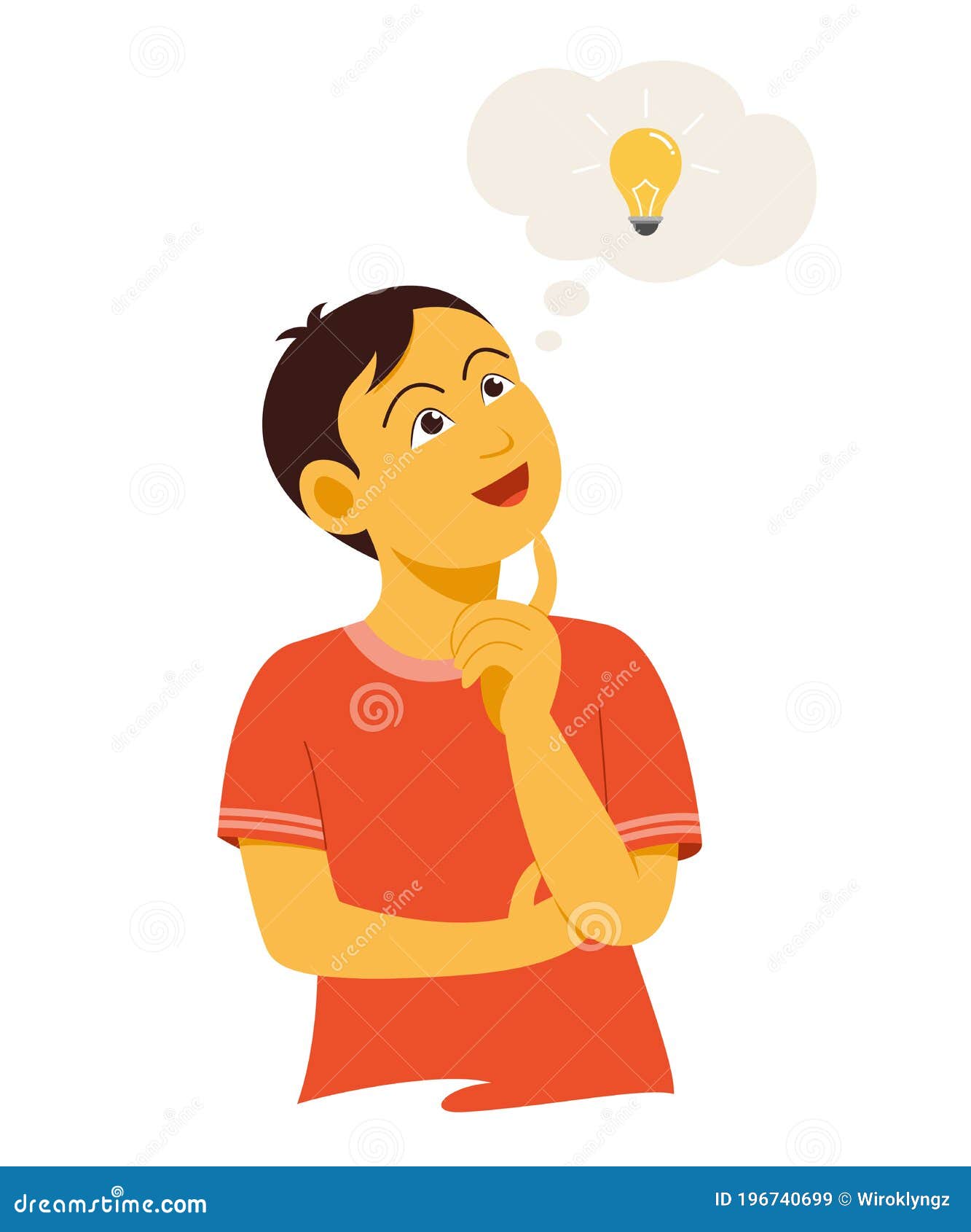 Boy is Thinking the Good Idea. Stock Vector - Illustration of bulb ...