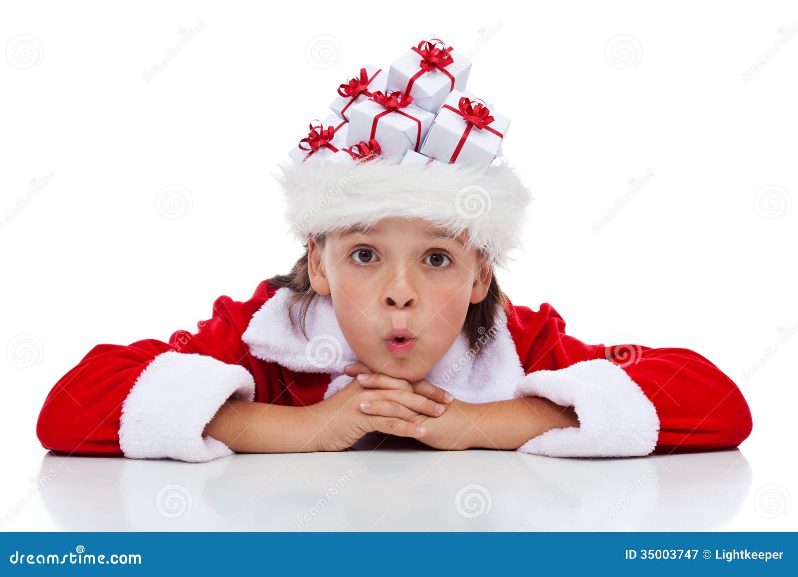 Boy Thinking of His Christmas Presents Stock Image - Image of childhood ...