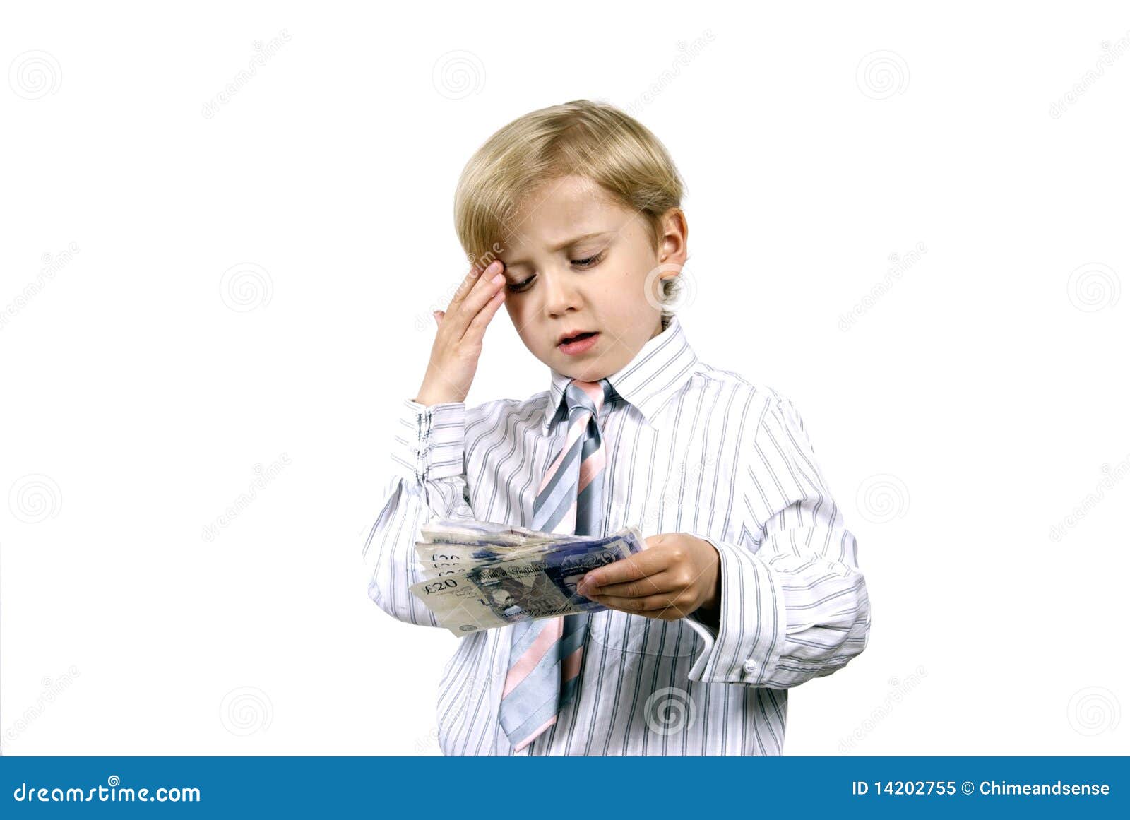 Boy thinking about money stock image. Image of english - 14202755