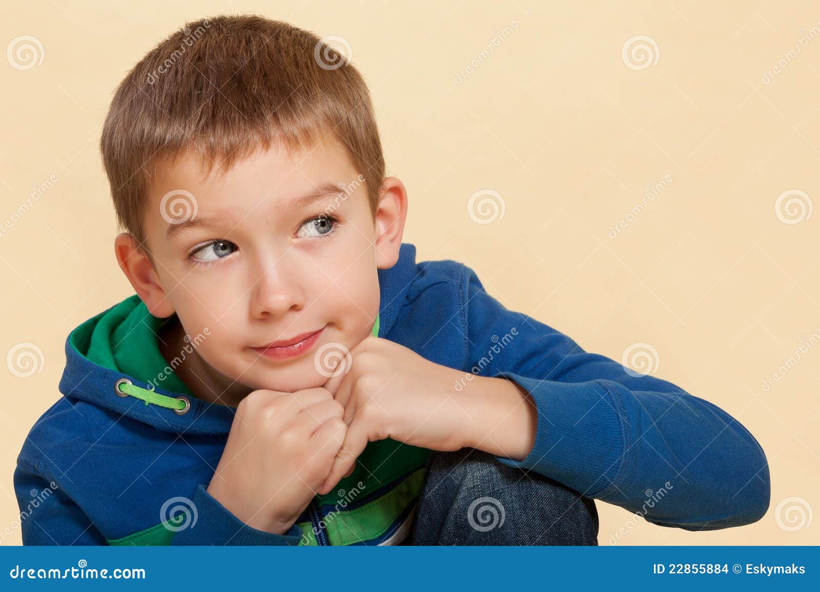 Boy Thinking Isolated. Stock Images - Image: 22855884
