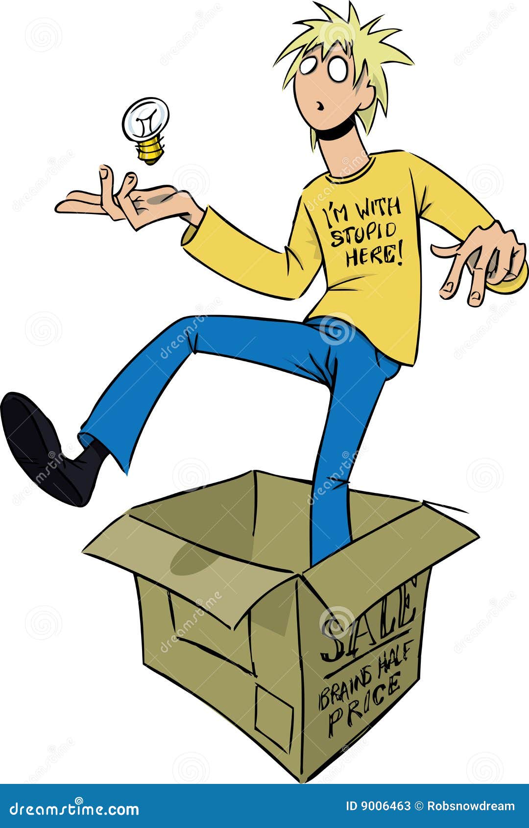 Boy Thinking Outside the Box Stock Vector - Illustration of outside ...