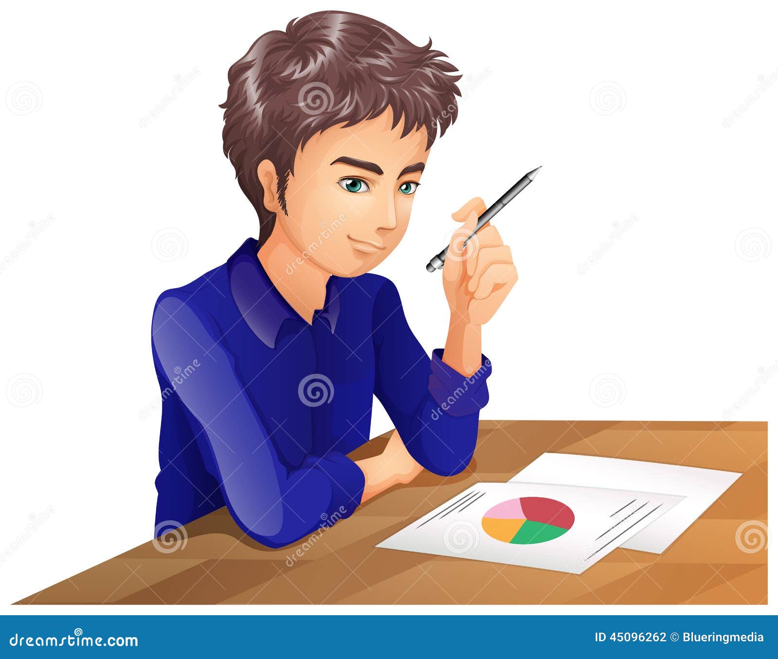 A Boy Thinking while Taking an Exam Stock Vector - Illustration of ...