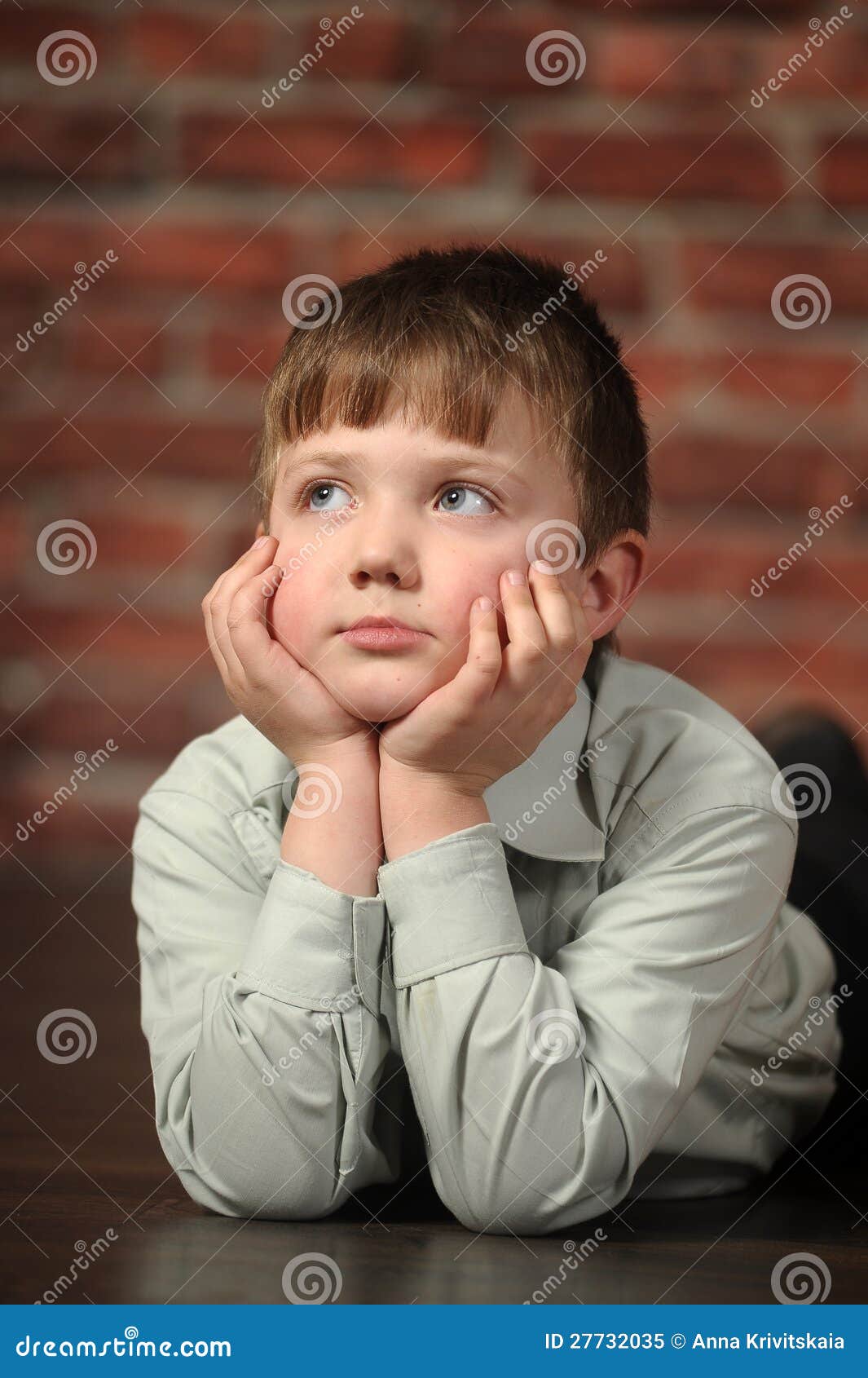The boy thought stock image. Image of emotion, making - 27732035