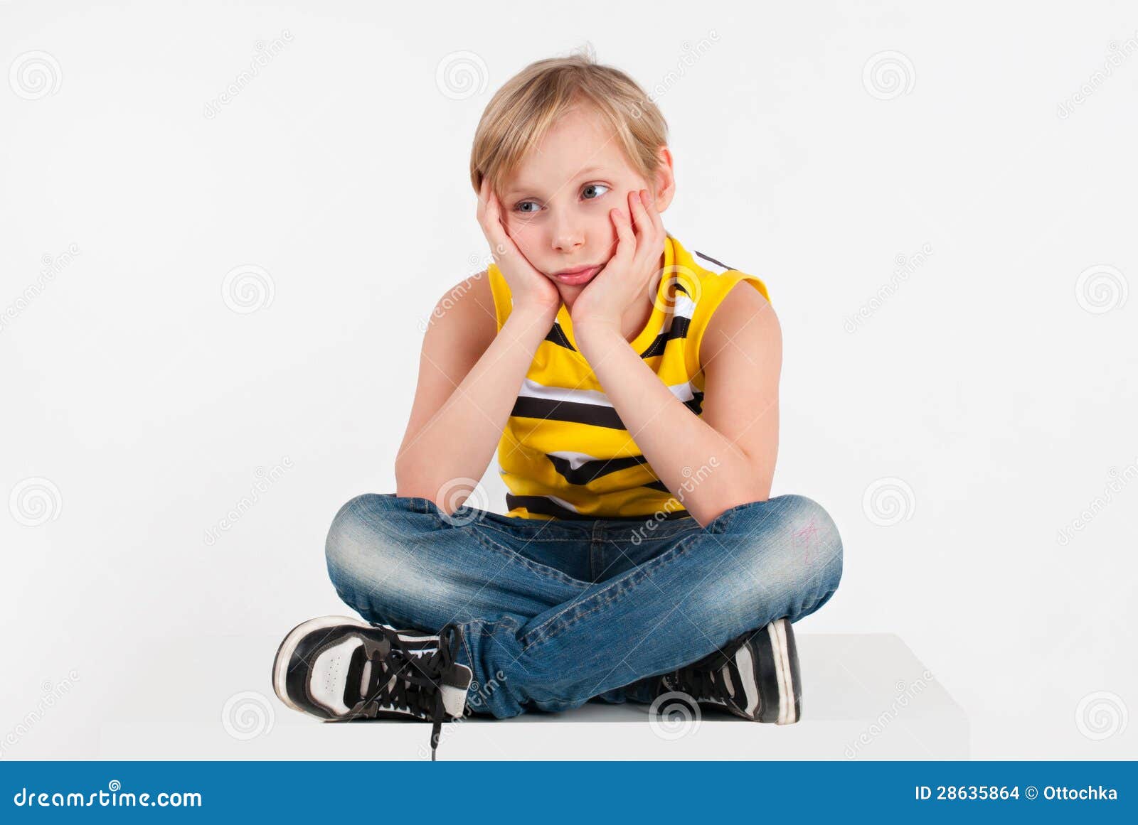 The boy thought stock photo. Image of expression, learning - 28635864