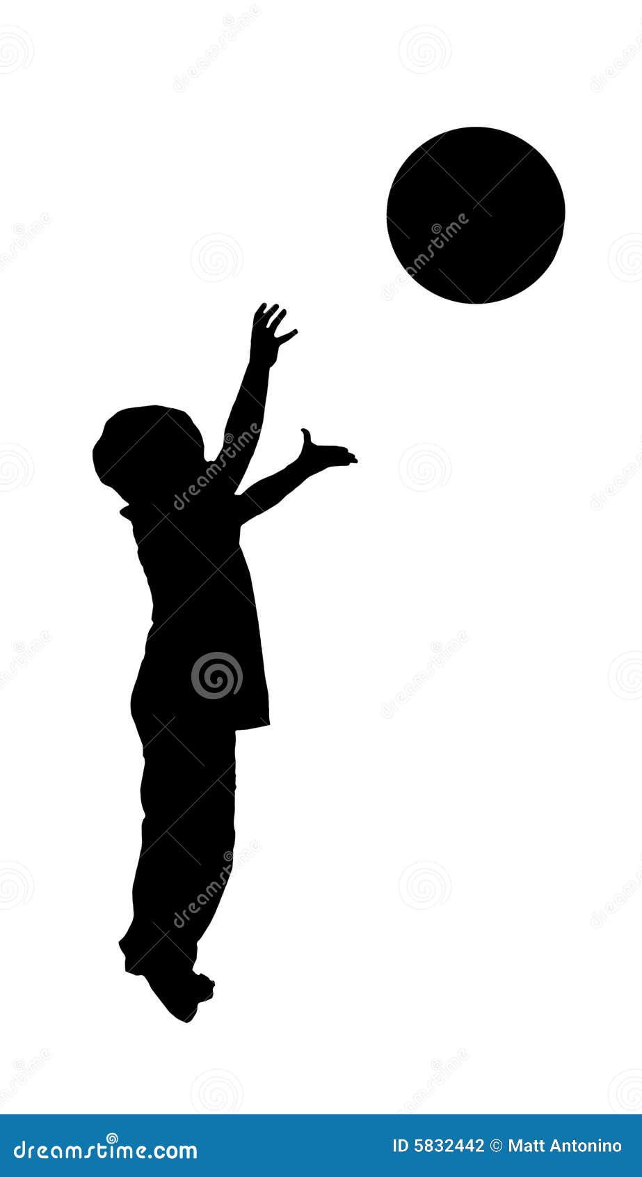 Boy Throwing Red Ball Over White Stock Illustration - Illustration of ...